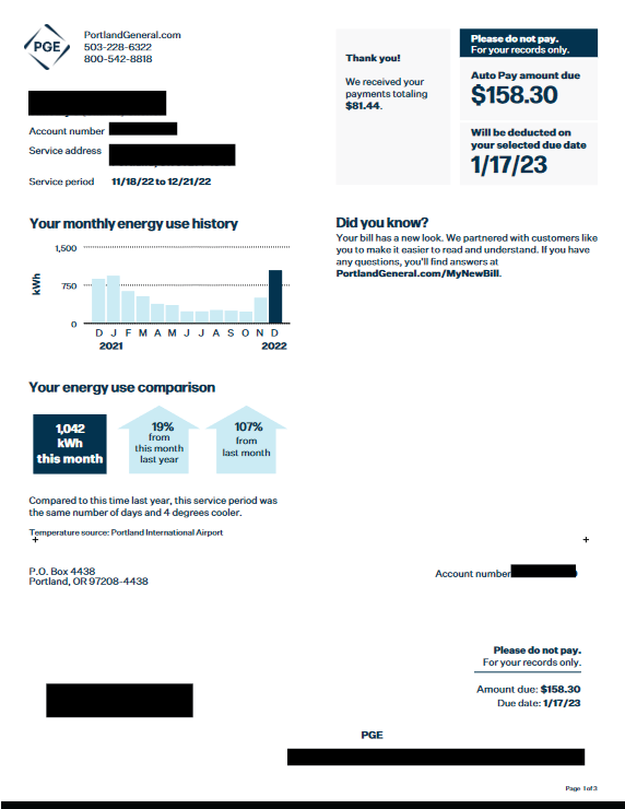 Utilities 101 Understanding Your Portland General Electric Bill 2023 